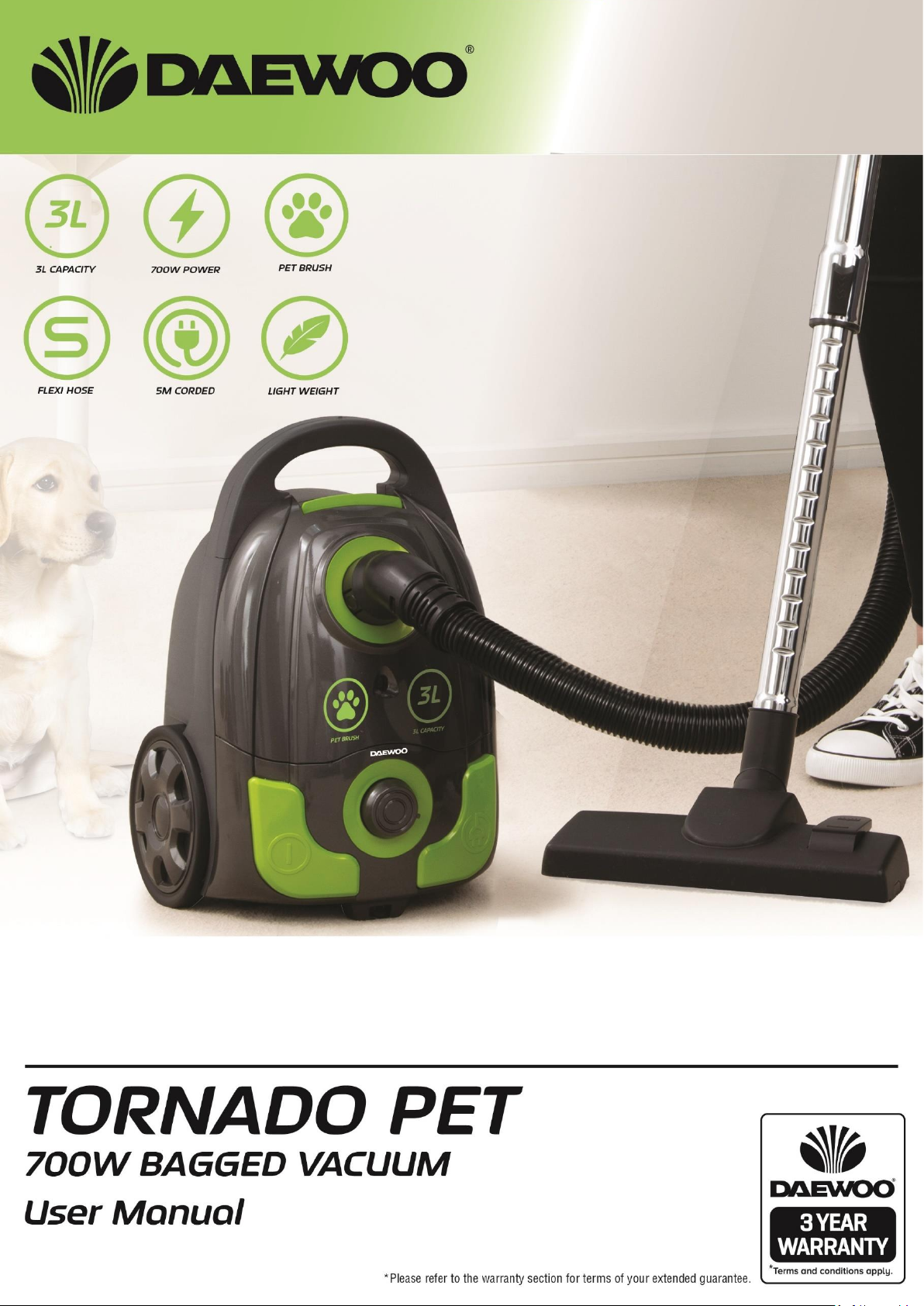 Manual Daewoo FLR00047 Vacuum Cleaner