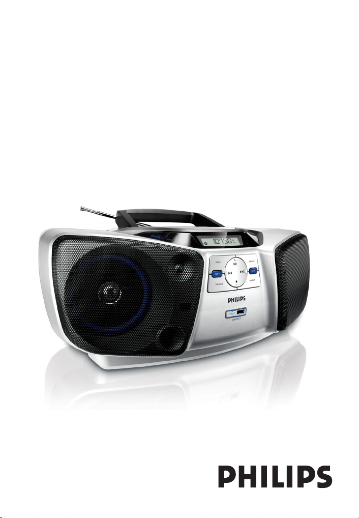 Bruksanvisning Philips AZ1840 Stereoanläggning