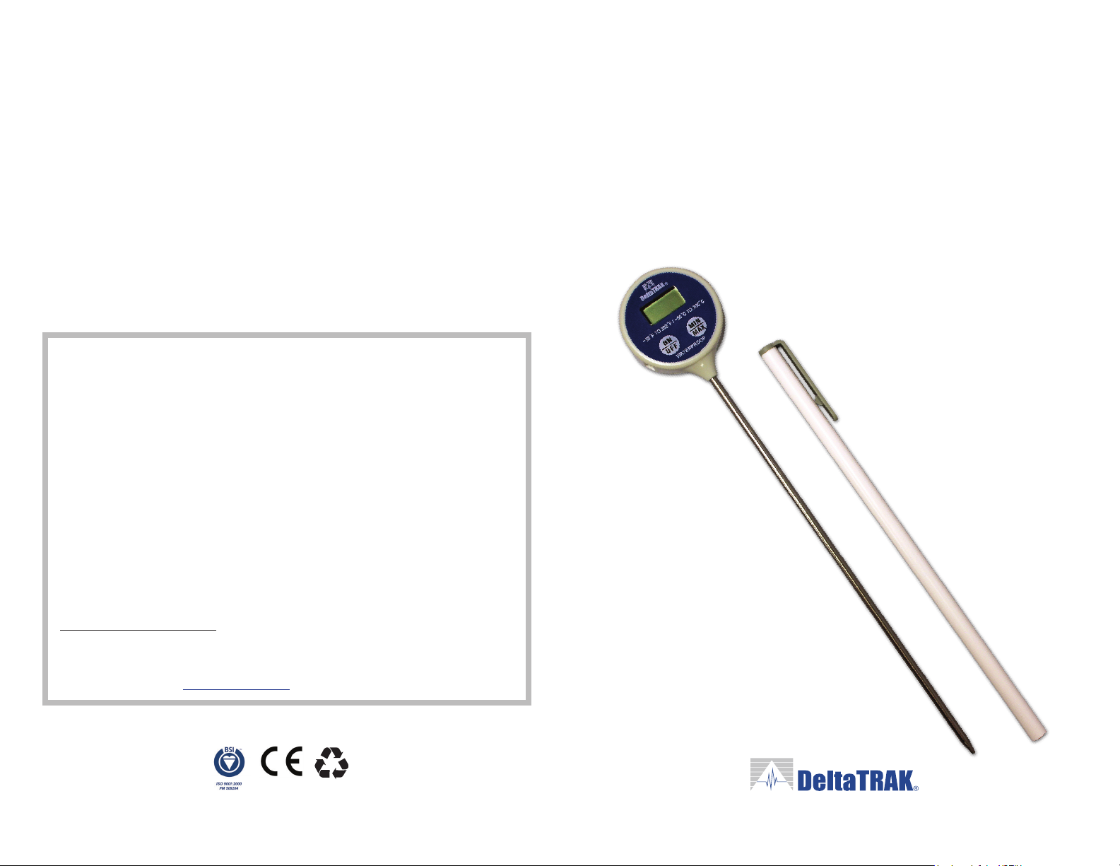 Handleiding DeltaTrak 11048 Food Thermometer
