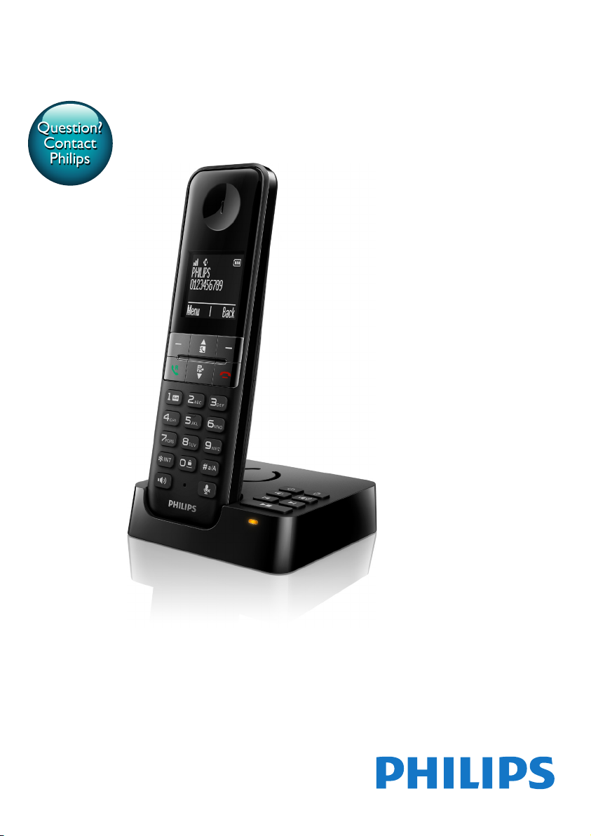 Manual Philips D4502B Wireless Phone