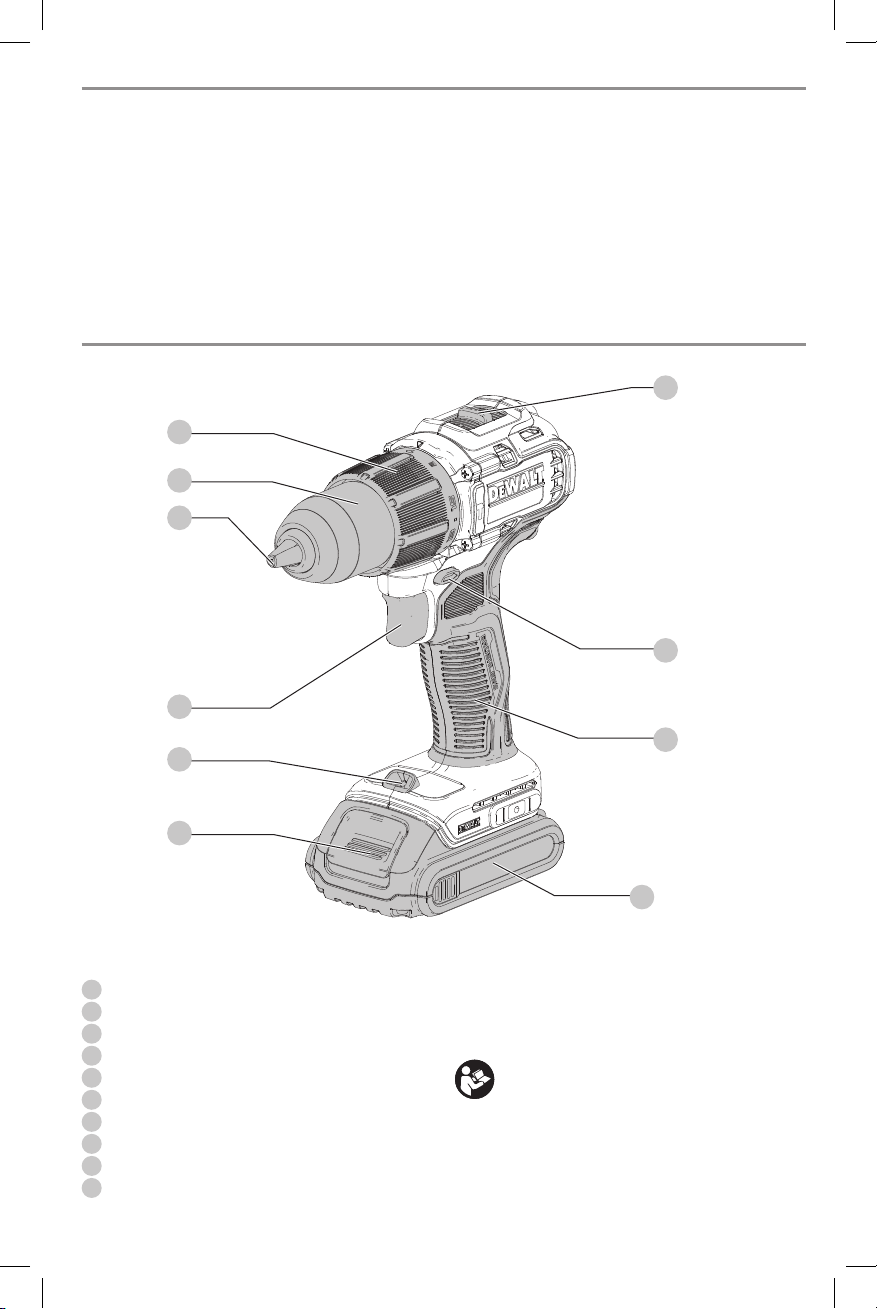 Mode d’emploi DeWalt DCD709B Perceuse visseuse - page 3
