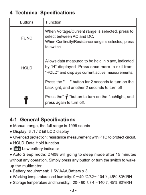 Manual Tacklife DM10 Multimeter