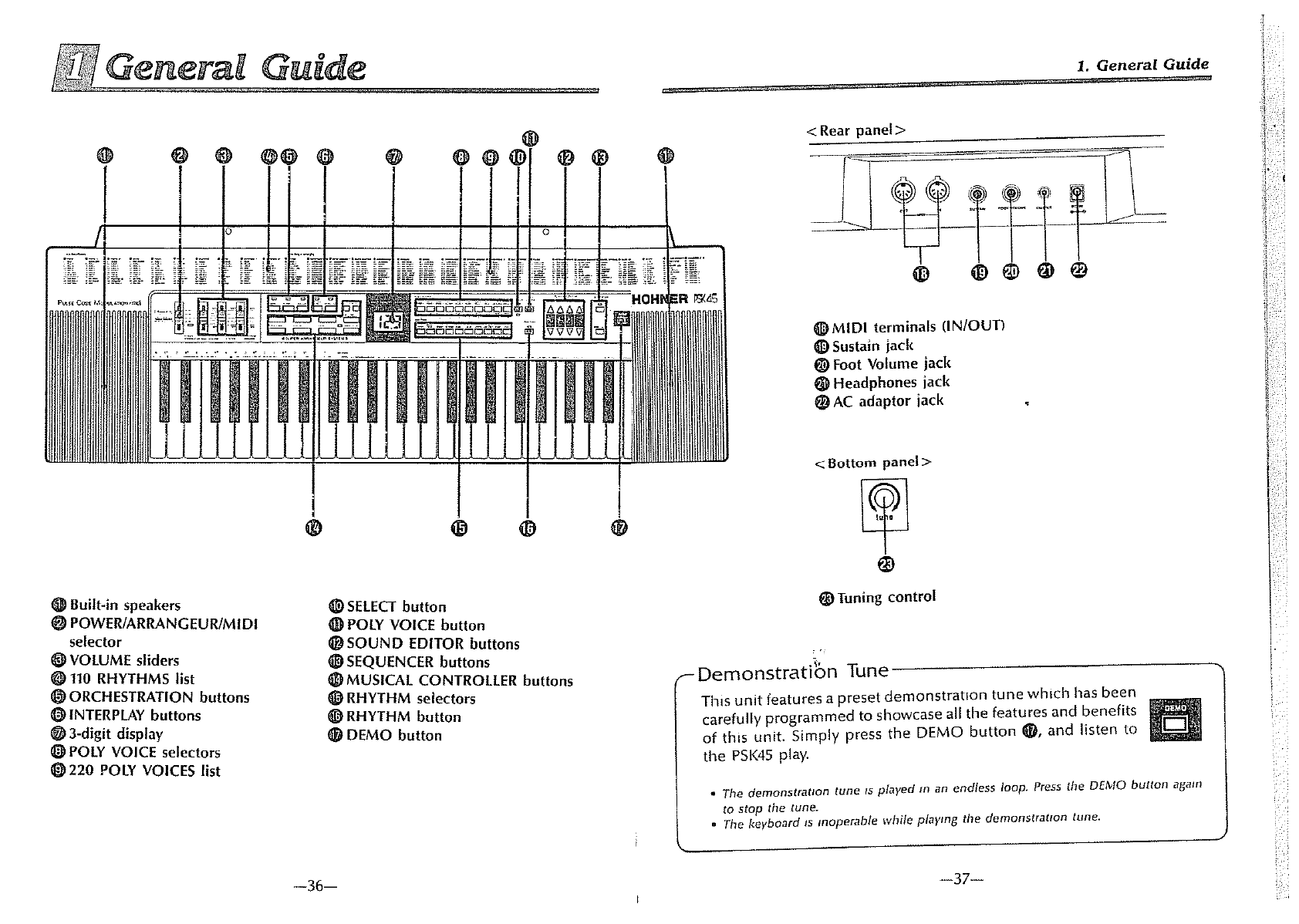 Manual Hohner PSK 45 Digital Keyboard