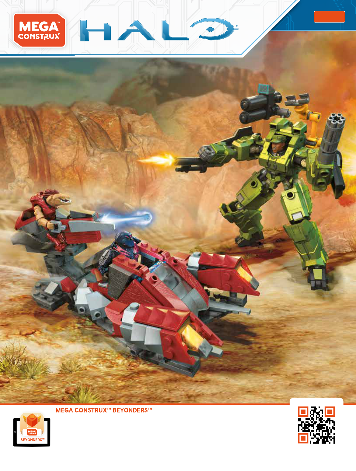 Manual Mega Construx set FVK35 Halo Green Machine vs Banished Marauder