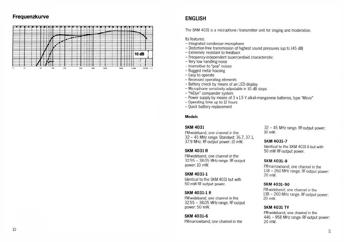 Manual Sennheiser SKM 4031 Microphone